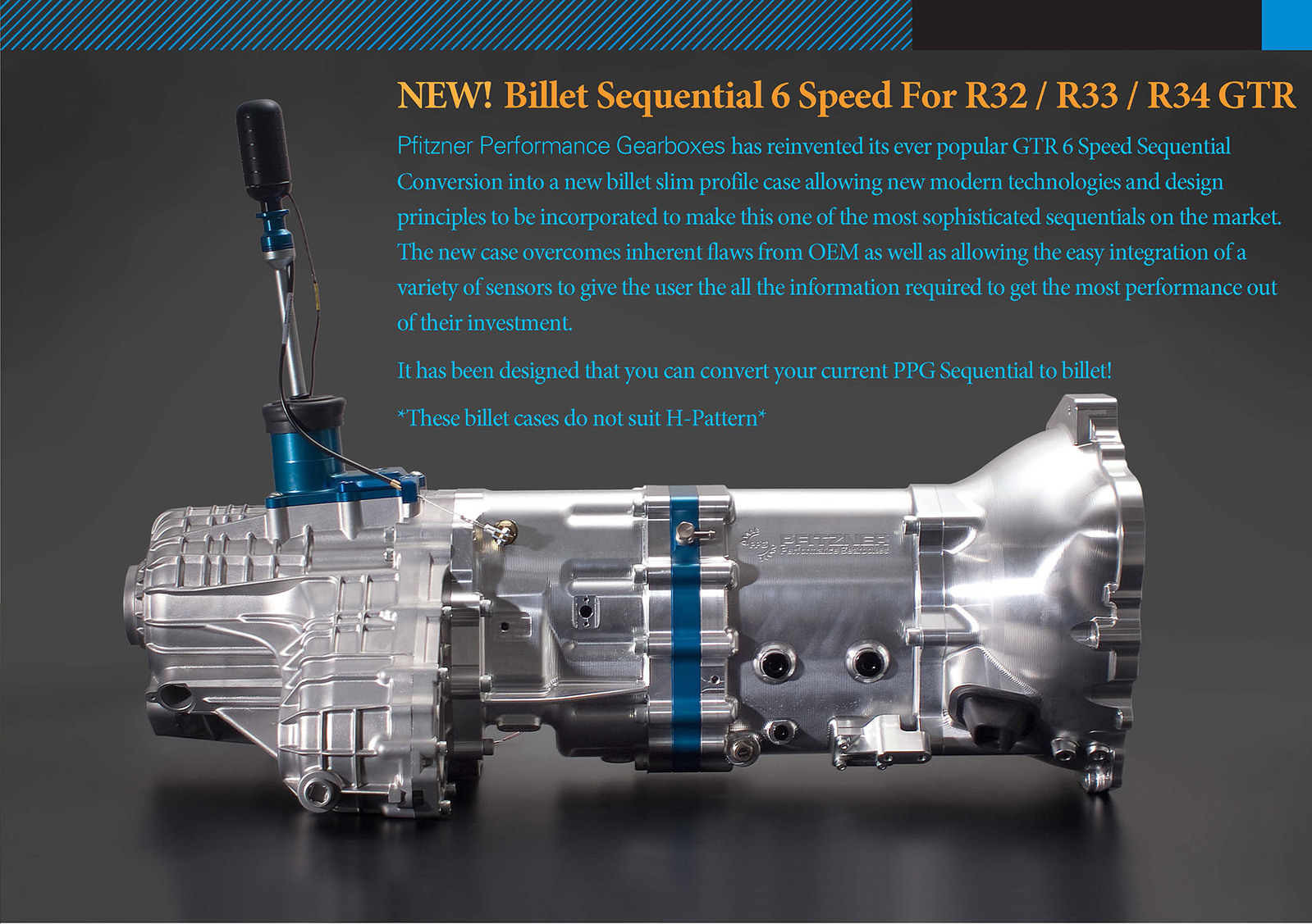 PPG 6-SPEED SEQUENTIAL GEARBOX W/BILLET CASE FOR NISSAN SKYLINE R32/R33 ...